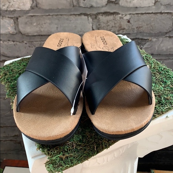 Izod | Shoes | Nwt Womens Izod Slide Alyssa Black Sandal | Poshmark